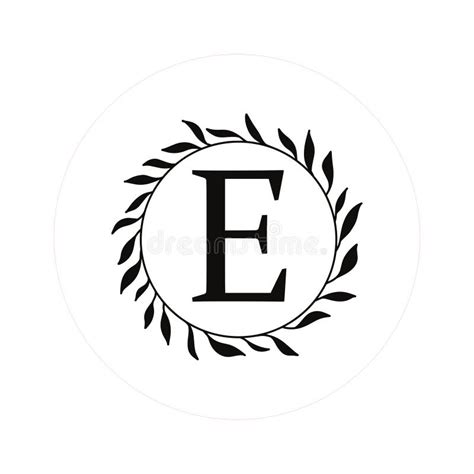 Letter E Initials With Round Floral Frames Vector Monogram Logo Cricut File Stock Vector