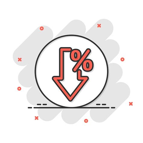 Premium Vector Decline Arrow Icon In Comic Style Decrease Cartoon