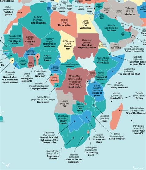 Ecco la mappa che spiega il significato dei nomi di molte città del mondo