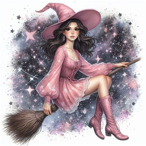 Cat Dressed As A Wizard Pink Witch Outfit Witchy And Pink Witch Artwork