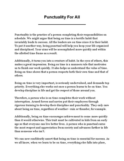 Punctuality For All Punctuality For All