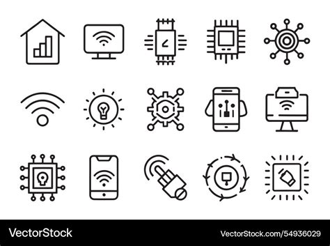 Sensor Iot Artificial Intelligence Related Vector Image