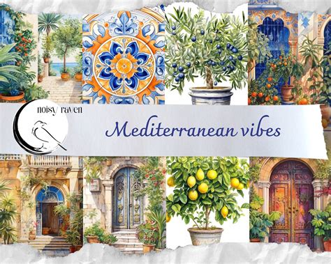 Mediterranean Vibe Watercolour Print Vacation Postcard Etsy