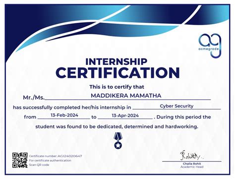 maddikera mamatha on linkedin internship acmegrade cybersecurity