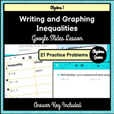 writing and graphing inequalities by algebra queen tpt