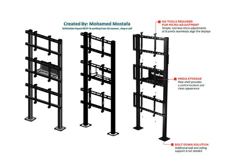 Display Wall Floor And Ceiling Mount Revit Families 2015 3d Model 59 Rfa Free3d