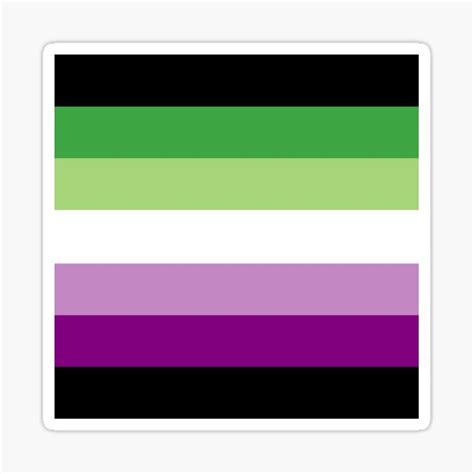 Acearo Purple Green Asexual Aromantic Pride Flag Queer Lgbt Sticker