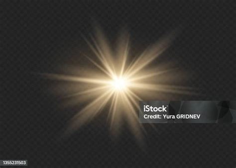 투명한 배경에서 노란색 빛나는 빛이 폭발합니다 반짝이는 마법의 먼지 입자 밝은 별 입자에 대한 스톡 벡터 아트 및 기타 이미지