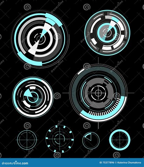 Vector Futuristic User Interface Design Elements Stock Vector Illustration Of Elements