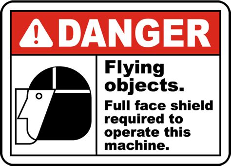 Flying Object Face Shield Required Sign I2000 By