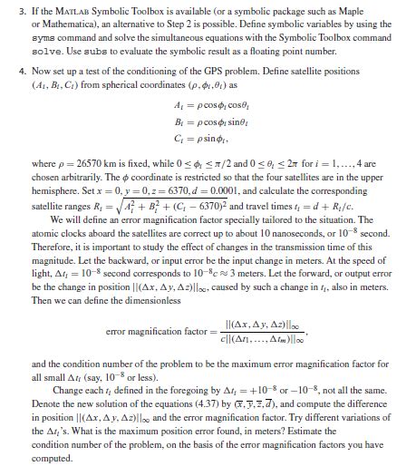 If The MatLab Symbolic Toolbox Is Available Or A Chegg