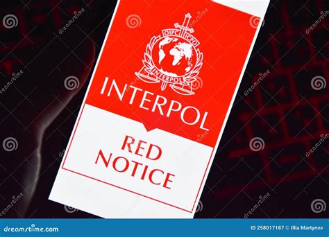 A Smartphone With The Interpol Logo Displayed On The Screen Lies On The