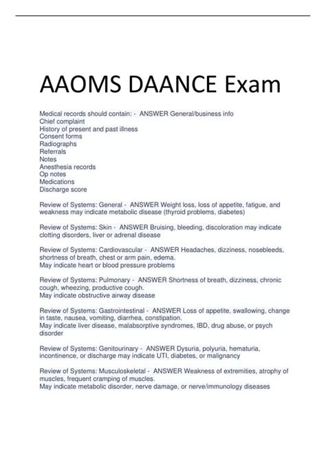 Aaoms Daance Exam Nursing Stuvia Us