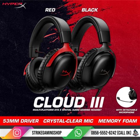 Jual Hyperx Cloud Iii Multi Platform Dts X Spatial Audio Gaming Headset Red Kota Surabaya