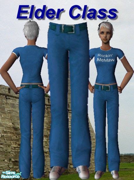The Sims Resource Elder Class Pants Blue
