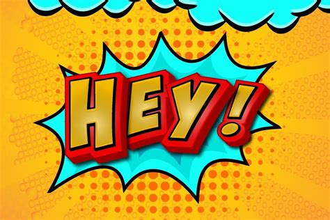 Hey Pop Art Comic Text Background Gráfico Por Truevector · Creative