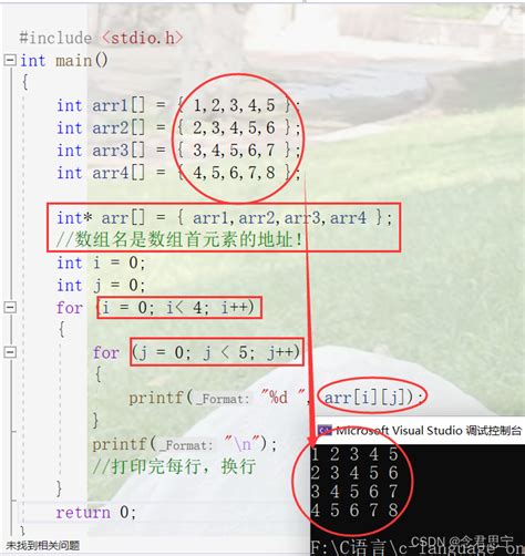 认识并且知道；指针数组并且通过一维数组来定向模拟二维数组一维数组模拟二维数组 Csdn博客