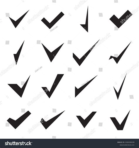 Collection Check Mark Symbols Vector Stock Vector Royalty Free Shutterstock
