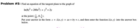 Solved Problem Find An Equation Of The Tangent Plane To Chegg