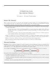 Tutorial Pdf COMP Algorithm Design Tutorial Dynamic Programming Before The