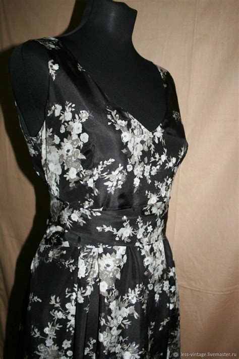 Винтаж 100 шелк Платье шелковое р 46 48 в интернет магазине на Ярмарке Мастеров Платья