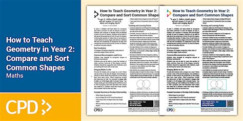 How To Teach Geometry In Year 2 Compare And Sort Common Shapes