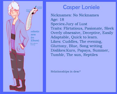 Casper Character Sheet Retired By Lunacyloveborne On Deviantart