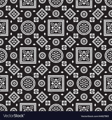 Ajrakh Print Seamless Pattern Royalty Free Vector Image