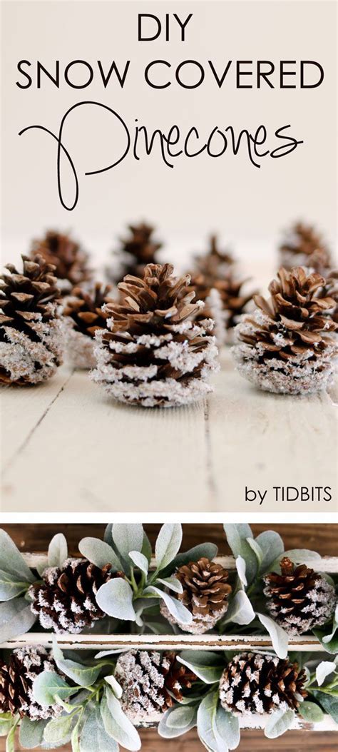 How To Make DIY Snow Covered Pinecones TIDBITS Winter Christmas