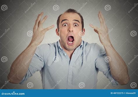 Headshot Shocked Stunned Surprised Young Man Stock Image Image Of