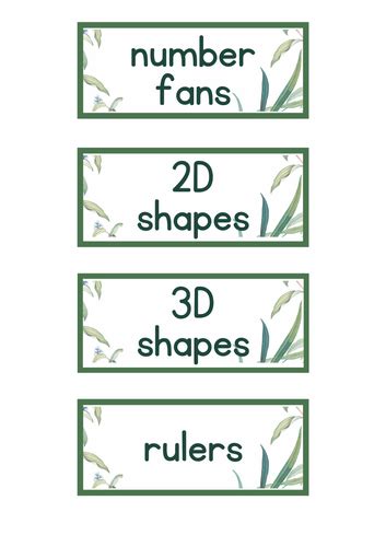 Botanical Maths Area Labels Teaching Resources