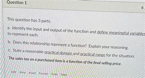 Question 1this Question Has 3 ﻿partsa ﻿identify The
