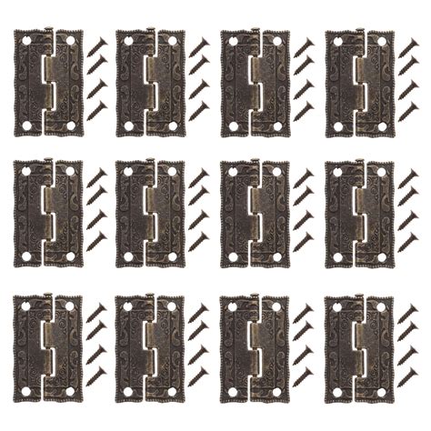 12 Sets Casement Wooden Box Hinge Furniture Hinges Small Door Leather