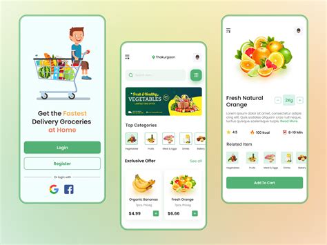 Grocery Shop Mobile App UI Design Grocery Store On Behance