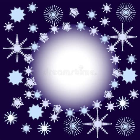 Frozen Circle Frame Blue Snowflakes Stock Illustrations 354 Frozen