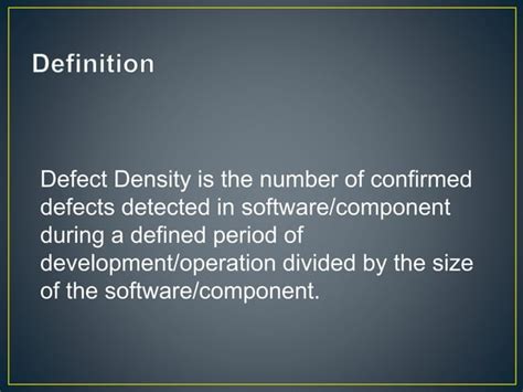 Defect Density Matrix Sqa Pptx Computing Technology And Computing