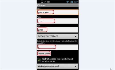 how to connect to android via ftp