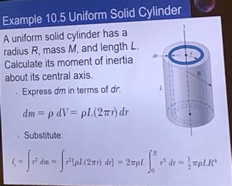 Solved Example 10 5 Uniform Solid Cylinder A Uniform Solid Chegg