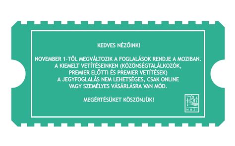 Több néző új jegyfoglalási rend a PArt Moziban Szentendre Város Hivatalos honlapja