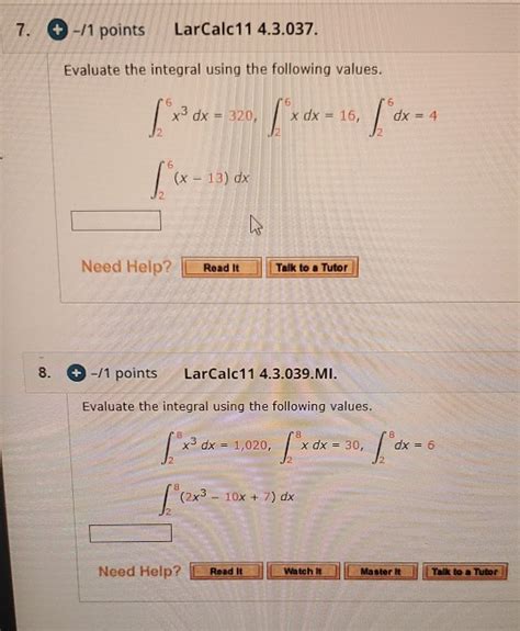 Solved 7 1 Points LarCalc 11 4 3 037 Evaluate The Chegg