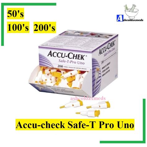 Accu Chek Safe T Pro Uno Lancets 50pcs100pcs200pcs Exp102027