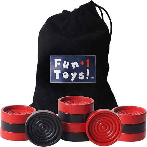 Fun1 Toys 26 Red And Black Checkers Pieces Only 125 Inch Wooden