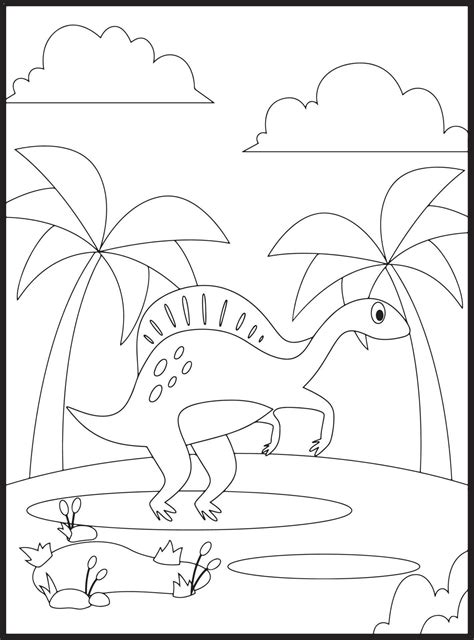 Desenhos De Dinossauros Fofos Para Colorir Para Crianças 16587618 Vetor