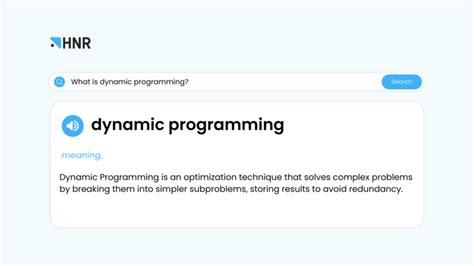 Dynamic Programming Dp Hnr Tech