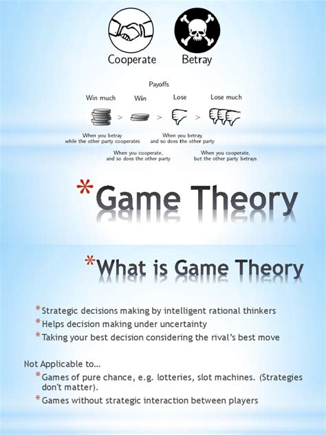 game theory and its application pptx game theory economics of