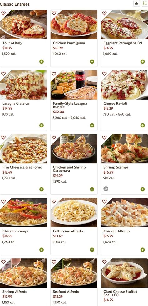 Olive Garden Menu And Specials