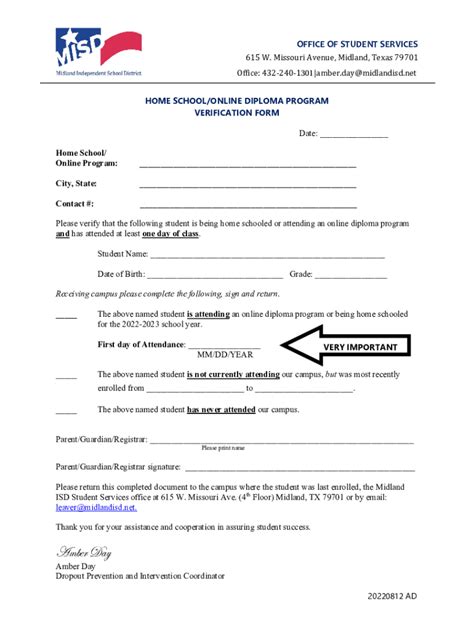 Fillable Online 21 22 Home School Verification Form Fax Email Print