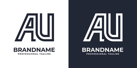 Simple Au Monogram Logo Suitable For Any Business With Au Or Ua