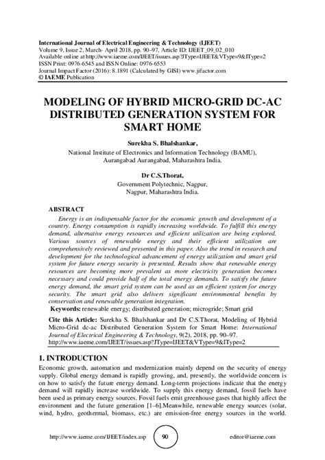 pdf modeling of hybrid micro grid dc ac distributed generation system for smart home