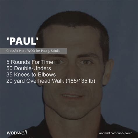 Paul Workout Crossfit Hero Wod For Paul J Sciullo Wodwell